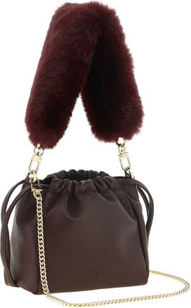 Pinko Nappa Leather Bucket Bag - Black