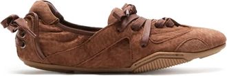Acne Studios Suede Lace-Up Flat - Brown