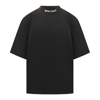 Palm Angels Homme, Tops, Noir, Taille: S Classic Logo Over Tee