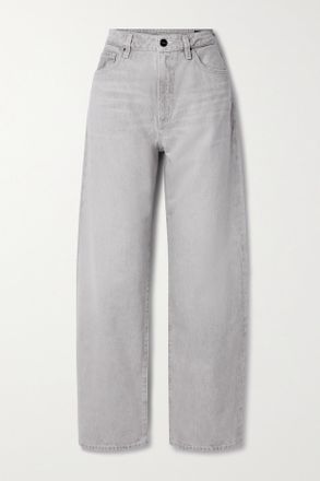 Gold Sign Jean Droit Taille Haute En Coton Biologique The Idris - Net Sustain - Gris