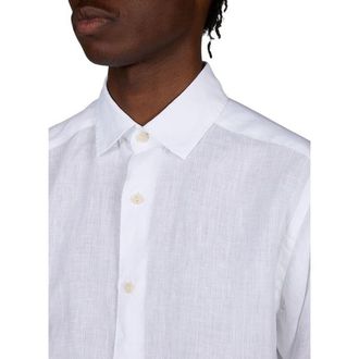 Eton Chemise unie &agrave; col classique en lin