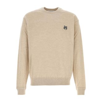 Maison Kitsun&eacute; Sand Wollpullover - - Knitwear - Herren - Beige - S