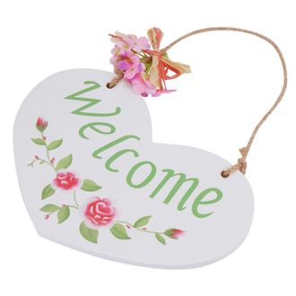 Lurrose Willkommens Türschild Holz Handbemalt Hängend Mit Seil Für Haustür Wanddeko Innenbereich