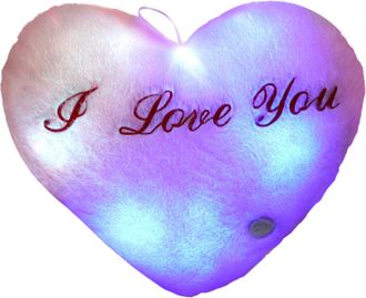 Generic Beleuchtete Kissen - LED glühender Plüsch, Valentinstag beleuchtetes Kissen | Ich liebe dich dekoratives Kissen mit bunten Lichtern für Schlafzimmer, 