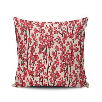 Generic Stechpalmenzweige Mit Roten Beeren Zierkissenbezug Luxuriöse Zierkissen Komfort Kissenbezug Für Schlafzimmer Sofa Büro 45X45Cm