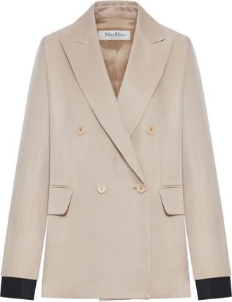 Max Mara Femme, Vestes, Beige, Taille: 38 FR Giacca doppiopetto Feltro