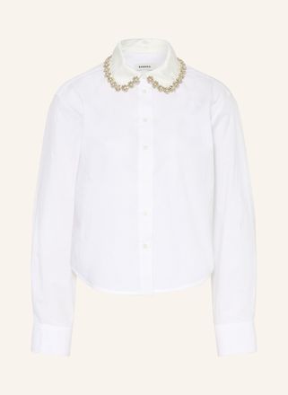 Sandro Sandro Bluse Mit Abnehmbarem Kragen Und Schmucksteinen weiss