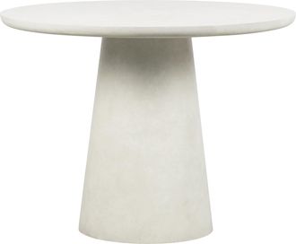 Woood Damon Esstisch Rund Weiß Ø 100 cm - Küchentisch aus Faserlehm Betonoptik Esszimmertisch für 4 Personen 76 x Ø100 cm