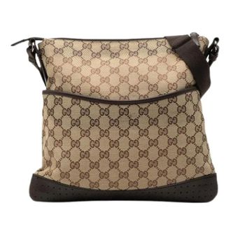 Gucci Sac bandouli&egrave;re en toile Pre-owned - Femme - Pre-owned - Beige - Taille: ONE Size