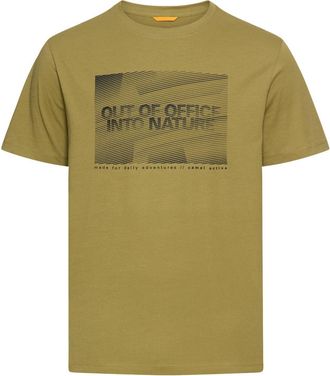 Camel Active Herren T-Shirt mit Print aus nachhaltigem Organic Cotton Moosstein, Menswear-XL