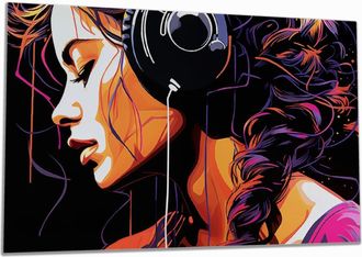 Wallario Herdabdeckplatte/Spritzschutz aus Glas, 1-teilig, 80x52cm, für Ceran- und Induktionsherde, Klang der Emotionen