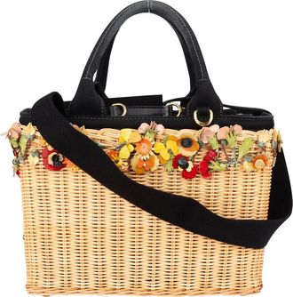 Prada Crossbody Bags - Prada Limited Floral Basket Handbag - Gr. unisize - in Schwarz - f&uuml;r Damen