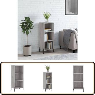 vidaXL Sideboard Grau Sonoma 34,5x32,5x90 cm Holzwerkstoff - Schreibtisch - Wohnzimmermöbel - Sideboard - Grau - Holzmöbel