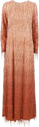 Clips Femme, Robes, Beige, Taille: 34 FR Abito Paillettes Lungo