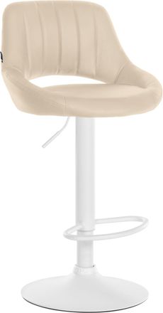 Clp Barhocker Milet Kunstleder I Drehbarer Tresenhocker Mit Fu&szlig;st&uuml;tze Und R&uuml;ckenlehne I H&ouml;henverstellbar Und Gepolstert Mit Bodenschoner, Farbe:Creme, Ges