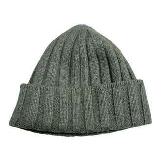 Bl'ker Kaschmir-M&uuml;tze mit Umschlag - - Accessories - Herren - Gr&uuml;n - ONE SIZE