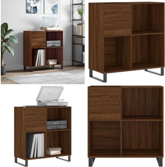 vidaXL Plattenschrank Braun Eichen-Optik 84,5x38x89 cm Holzwerkstoff - Plattenspeicher - Schallplattenregal - Vinyl Regal - Wohnzimmer Dekoration