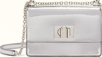 Furla 1927 Umh&auml;ngetasche Mini Color Silver Metallic Stoff Mit Spiegeleffekt Damen