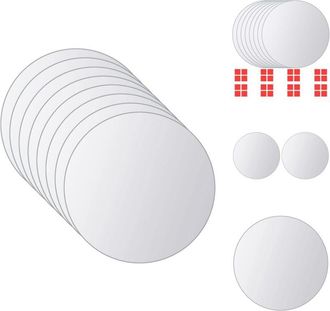 vidaXL 16-tlg. Spiegelfliesen-Set Rund Glas - Spiegelfliesen - Rundes Spiegel - Wandspiegel - Dekorative Spiegel - Wohnzimmerdeko