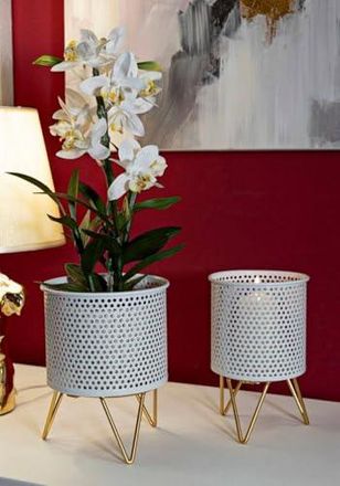 Dmora Wei&szlig;: Struktur in Goldfarbe