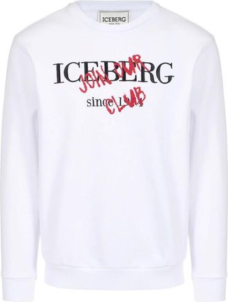 Iceberg Homme, Sweatshirts et sweats &agrave; capuche, Blanc, Taille: XL Slim Fit Crew Neck SweaT-shirt