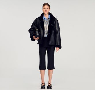 Sandro Kurzer Lammfellmantel