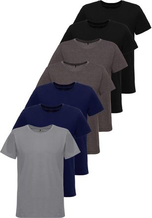 Tazzio T-Shirt Herren 7er-Pack Rundhals Shirt Rundhalsausschnitt Basic E106 (Mix TZJ-2, XL)