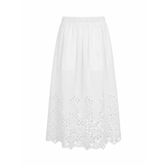 Moschino Perforierter langer Rock - - Dresses - Damen - Wei&szlig; - M