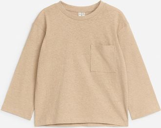 Arket T-Shirt Mit Langen Ärmeln Aus Leinenmix -Beige