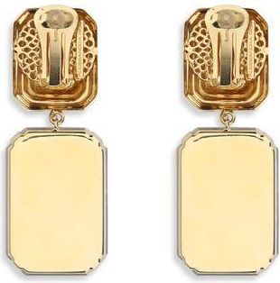 Alessandra Rich Crystal-Drop Clip-On Earrings - Gold