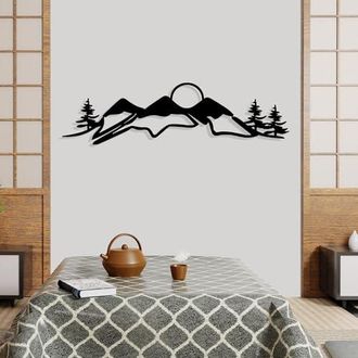 Hanah Home Stylish Black Decorative Metal Wall Accessory, 106 x 29 cm | 100% Metal, 1.2mm Thickness | Perfect for Modern Home Decor & Unique Wall Art