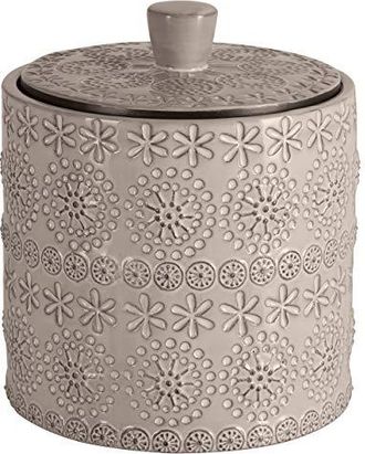 Spirella Boite &agrave; Cotons Porcelaine Relief Beige