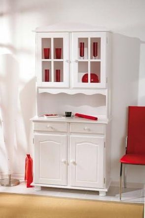 Dmora Kommode Darmstadt, Wohnzimmerbuffet, Wohnzimmer-Sideboard, Moderne K&uuml;chen-Speisekammer, 88x32 h198 cm, Wei&szlig;