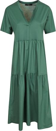 Max Mara Femme, Robes, Vert, Taille: 38 FR Wkdcapsula Cotton Jersey Ruffle Dress