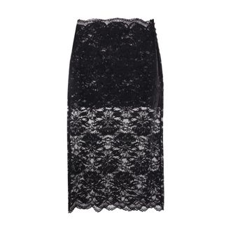 Paco Rabanne Floral Lace High-Waisted Rock - - Skirts - Damen - Schwarzk - S