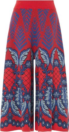 Temperley London pantalon en lin à motif de chevrons - Rouge