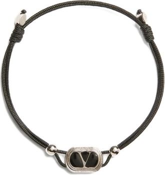 Valentino Garavani V-logo Oval-frame Bracelet
