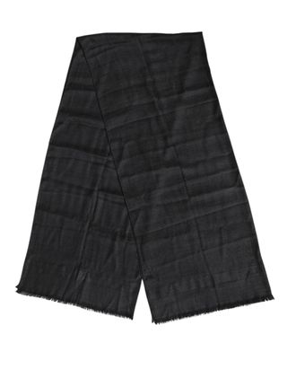 Dolce & Gabbana Mens Dark Gray Cashmere Fringes Neck Warmer Scarf