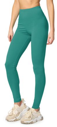 Merry Style Leggings Damen Baumwolle für das ganze Jahr Bequeme Leggings Blickdicht Damen Ideal für Yoga Sport Gym und Freizeit MS10-198 (Dunkeltürkis, XS)