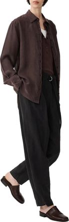 STUDIO NICHOLSON Italian Tencel Twill Shirt - Brown