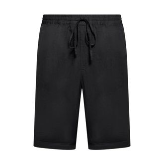 120% Lino Homme, Shorts, Noir, Taille: M Bermuda Linen Shorts