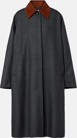 R&oacute;he R&oacute;he Mantel aus Schurwolle mit Veloursleder