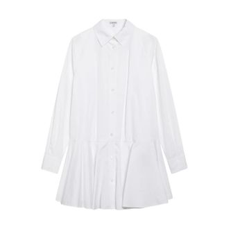 Loewe Popeline Hemdkleid - - Dresses - Damen - Wei&szlig; - S