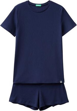 Benetton Pig(t-Shirt + Short) 32wa3p03a Ensemble de Pijama, Bleu, S Femme