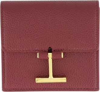 Tom Ford Femme, Accessoires, Rouge, Taille: ONE Size Tara Grain Leather Card Holder