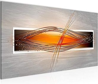 Runa Art Tableau Decoration Murale Abstrait 1 Partie Moderne Toile non tiss&eacute;e Salon Salle Gris Orange Blanc 103312c