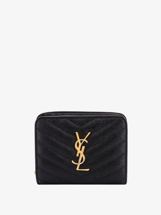 Saint Laurent Quilted leather wallet with metal Cassandre logo - SAINT LAURENT - gender_Woman