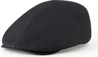 Babeyond Casquette plate en coton pour homme - B&eacute;ret Gatsby r&eacute;glable pour diverses occasions, Noir, Taille unique