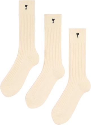 Ami Homme, Sous-v&ecirc;tements, Beige, Taille: M Lot de Trois Paires de Chaussettes Ami De Coeur