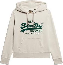 Superdry Sweat à Capuche brodé VL Graphic Maillot de survêtement, Oat Cream Marl, 38 Femme